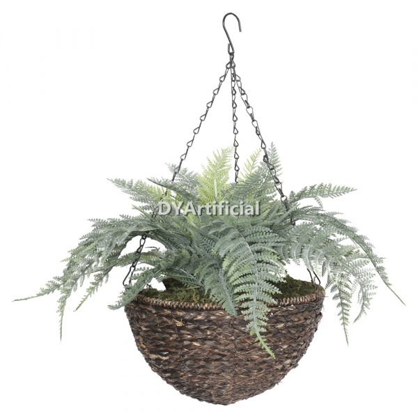 35cm Diameter Artificial Fern Hanging Ball with Roots - DYArtificial