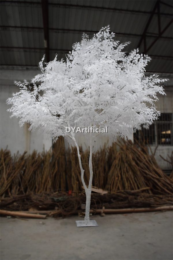 Wooden Trunk Artificial White Ficus Tree - DYArtificial®