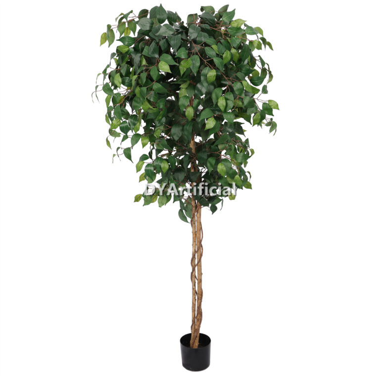 170CM Height Double Green Slim Ficus Tree 2 Trunks Indoor - DYArtificial®